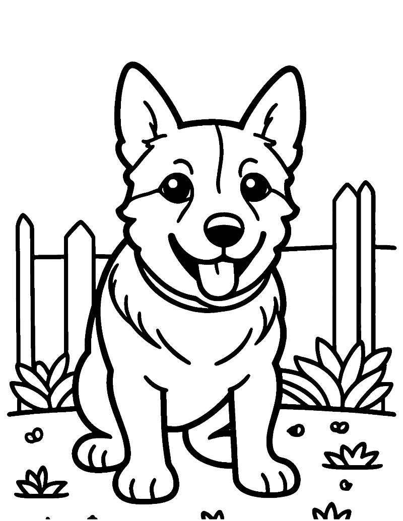 Australian Cattle Dog Blue Heeler Coloring Pages Sketch Coloring Page